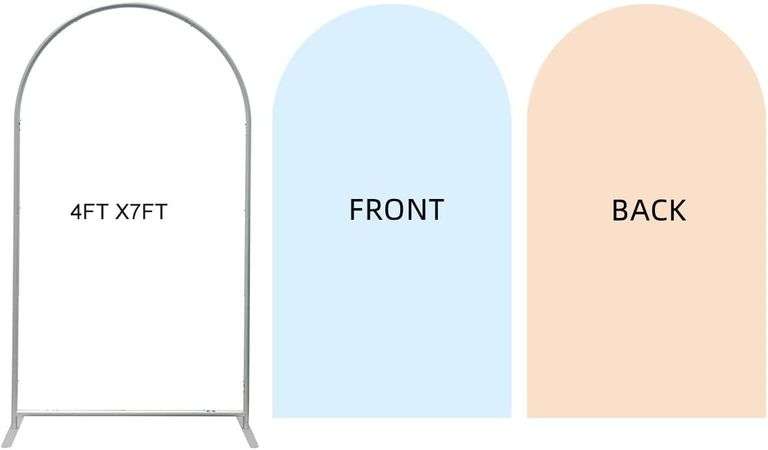 Chiara Backdrop Arched Wall Set, Metal Arched Stand Frame + Fabric ...