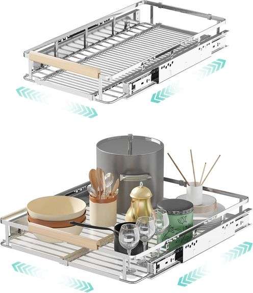 jkxoo 2Pack Expandable Pull Out Cabinet Organizer, Adjustable Width:12. ...