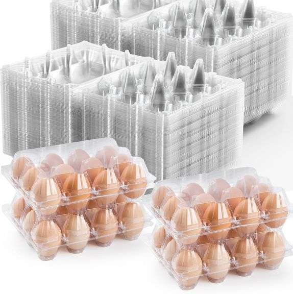 ALISWAT 120 Pack Egg Cartons Cheap Bulk 12 Count, 1 Dozen Clear Empty ...
