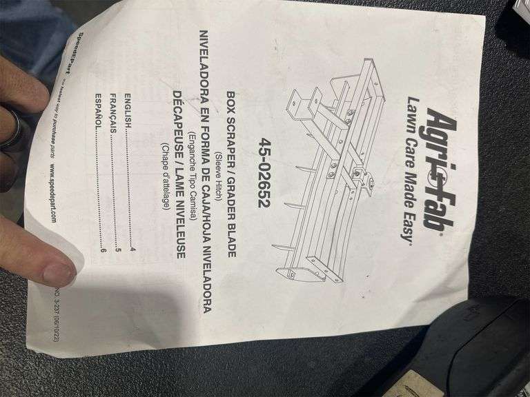 Agri Fab Box Scraper/Grader Blade May Be Or May Not Be Complete ...