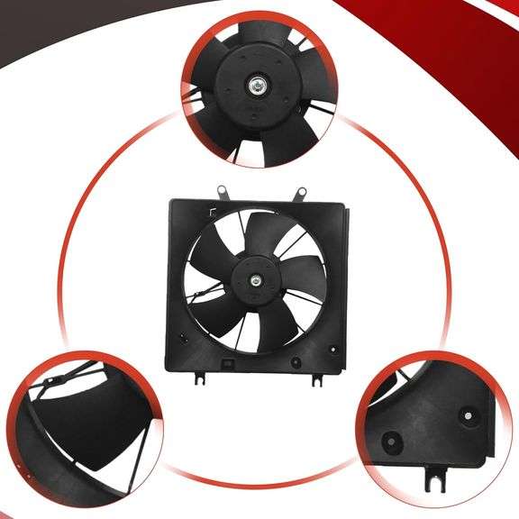 PartsFlow Radiator Cooling Fan Assembly Compatible with 2003-2007 Honda ...