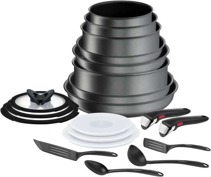 Tefal Ingenio Daily Chef ON Pots & Pans Set, 20 Pieces, Stackable, Removable Handle, Space ...