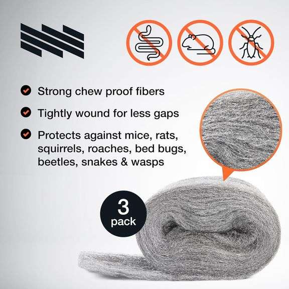 MaPorch Steel Wool for Mice Control - Wool Gap Filler for Home & Garage ...