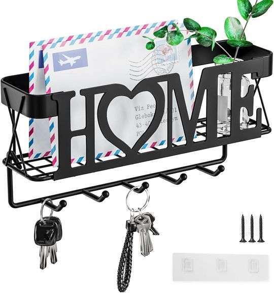 OHOBABY Key Holder for Wall - Key Rack with 5 Key Hooks, 11.02" L 2.75 ...