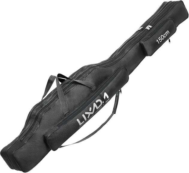Lixada Fishing Rod Carrier Portable Canvas Fishing Rod Case Fishing Pole Reel Storage Bag ...