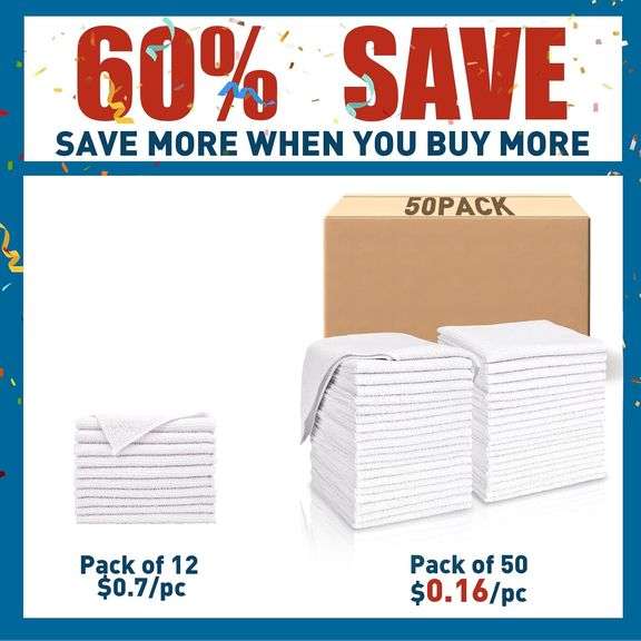 TEAWOO Microfiber Cleaning Cloths - 50 Pack, Microfiber Towels Bulk ...