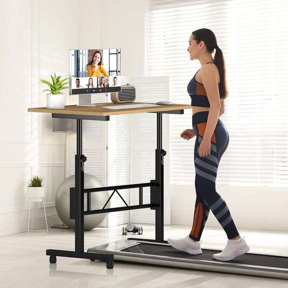Klvied Small Standing Desk Adjustable Height for Sitting and Standing ...