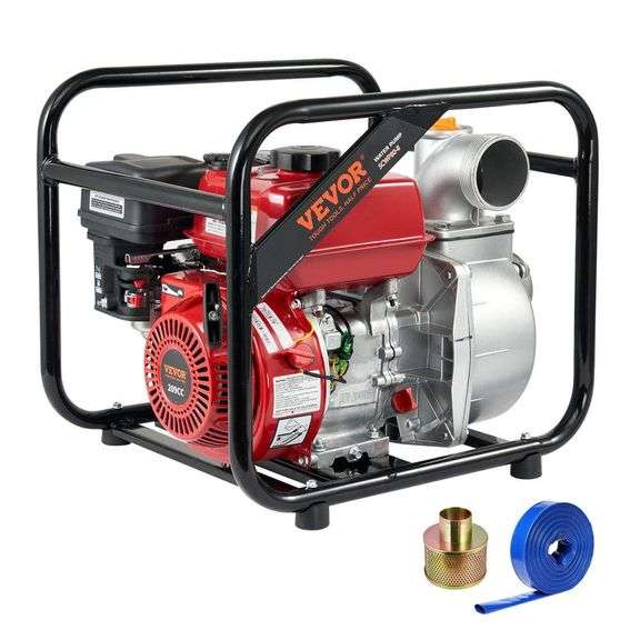 Gasoline Powered Trash Pump, 3 in. 7 HP 242GPM 4-Stroke Gasoline Engine ...