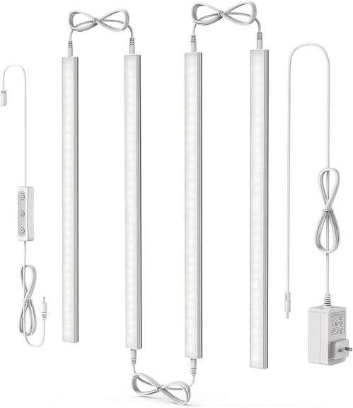 ASOKO Under Cabinet Led Light Plug in, Dimmable Cold White 5000K, 4 ...