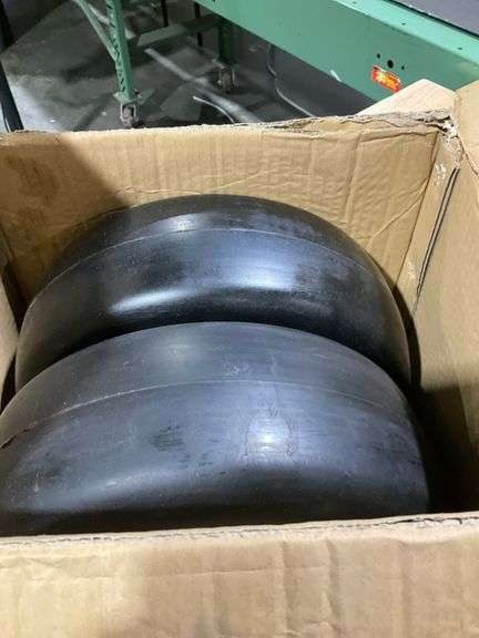 2 PCS Upgrade 13x5.00-6 Flat Free Lawn Mower Tire and Wheel with 3/4 ...