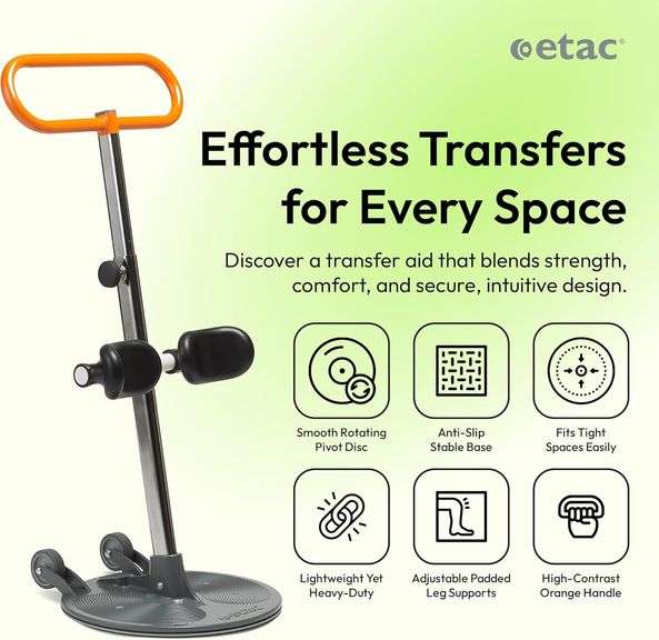 Etac Turner PRO Patient Transfer Aid - Sit to Stand Lift for Elderly ...
