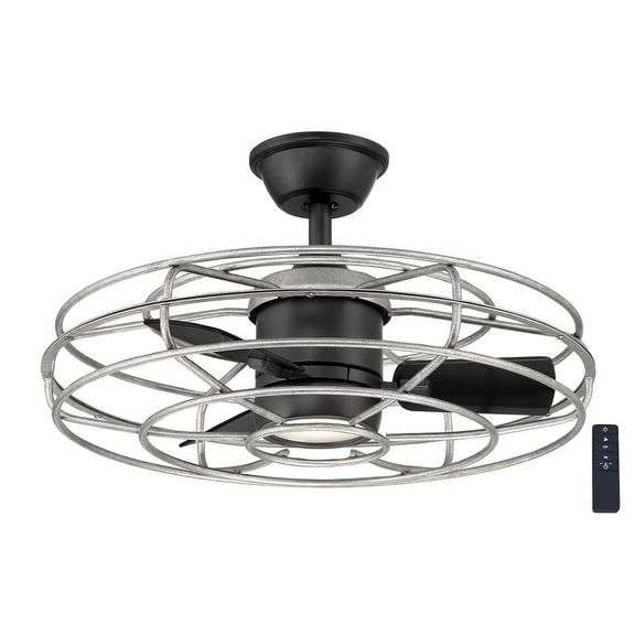 Heritage Point 25 in. Indoor/Outdoor Galvanized Fandelier Ceiling Fan ...