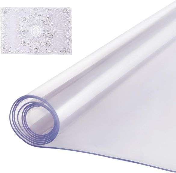 VEVOR Plastic Table Cover, 42 x 60 Inch 2.0 mm Thick Clear PVC Desk Mat ...