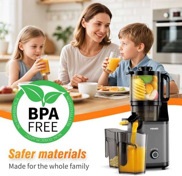 VENNEX Cold Press Juicer, BPA Free, 5.7" Extra Large Feed Chute, Dual ...