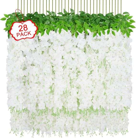 Yastouay 28 Pcs Wisteria Hanging Flowers, 3.77 Ft/Pcs Artificial ...