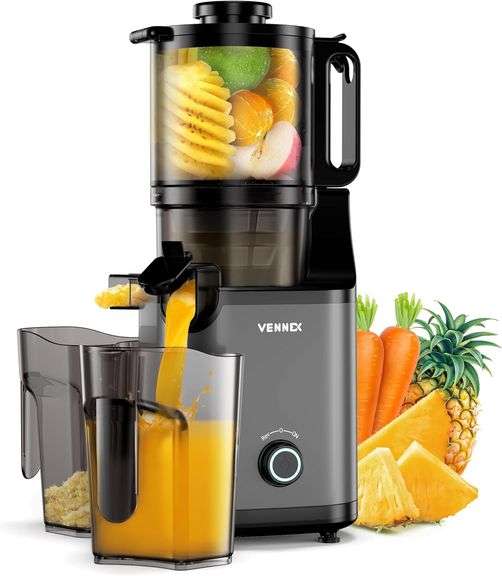 VENNEX Cold Press Juicer, BPA Free, 5.7" Extra Large Feed Chute, Dual ...