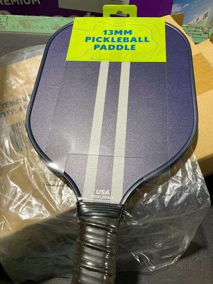 4 Double Sided Pickleball Paddle - Black/Gray Stripe - Matthews Auctioneers