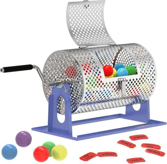 Raffle Drum, Upgraded Raffle Ticket Spinner Drum with Ball Bearing ...