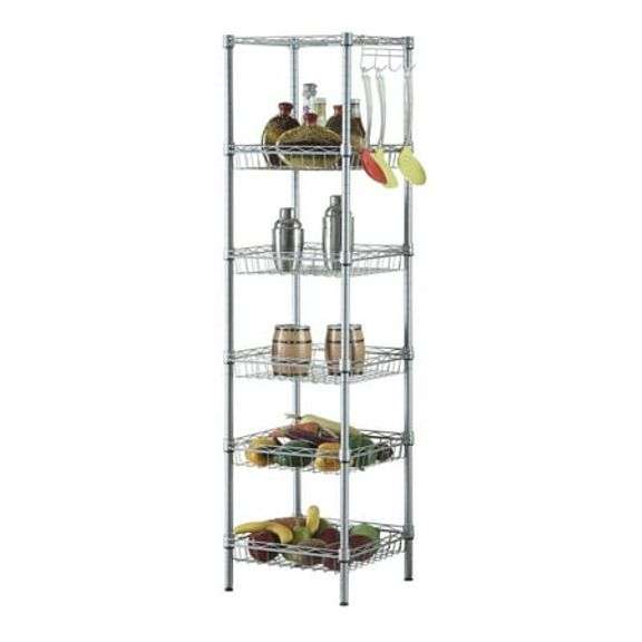 Ktaxon 6 Tier Wire Storage Shelving Rack for Garage Kitchen Bathroom ...