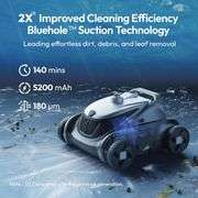 BUBLUE Bubot 500P Cordless Robotic Pool Cleaner, Pool Vacuum with Ultra-Strong Bluehole Suction ...