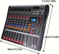 8 Channel Professional Audio Mixer Console Sound Board with 48V Phantom ...