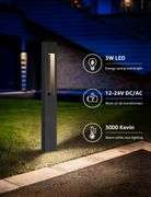 SUNVIE LED Low Voltage Landscape Lights 3W Pathway Lights Low Voltage 12-24V Landscape Path ...