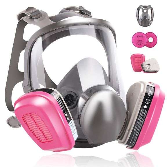 Full Face Respirator Mask - 6800 Reusable Gas Mask Anti-fog with 60921 ...