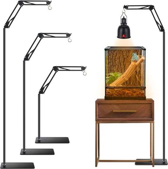 Reptile Lamp Stand Reptile Heat Lamp Stand (15.7inch to 74.3inch) with ...