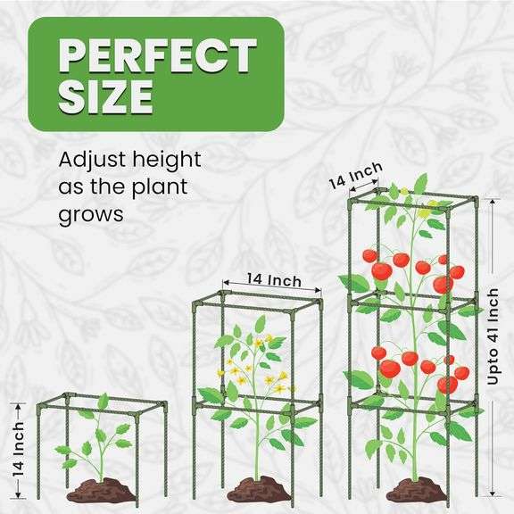 Tomato Cage Square - Large Trellis Stakes and Plant Support Structures ...