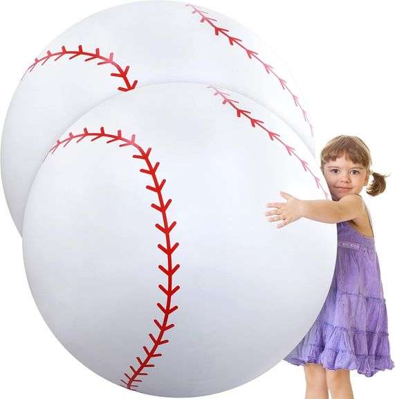 Meooeck 27 Inch Inflatable Balls Large Inflatable Baseball Giant Beach ...