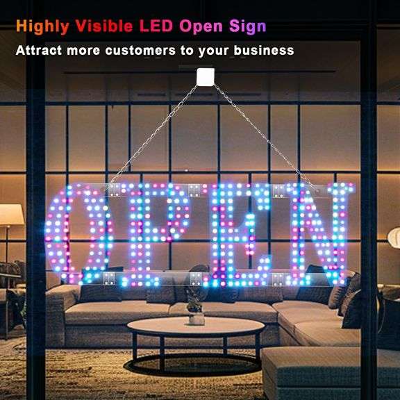 30' x 10" Large Flash Led Open Signs for Buisness, Super Bright Open ...
