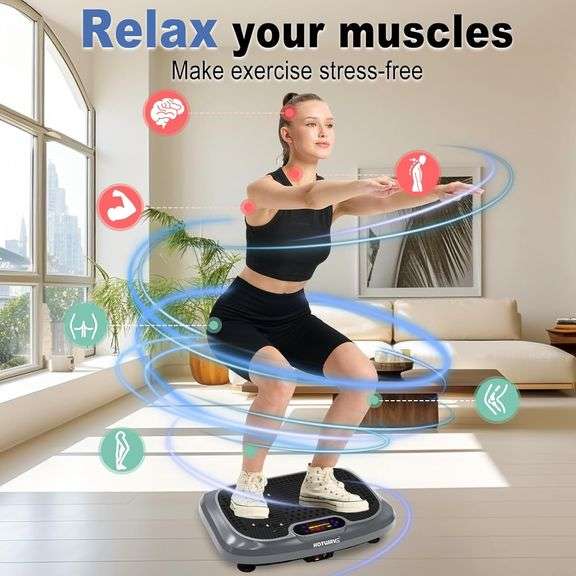 HOTWAVE Vibration Plate Exercise Machine for Lymphatic Drainage, Power ...