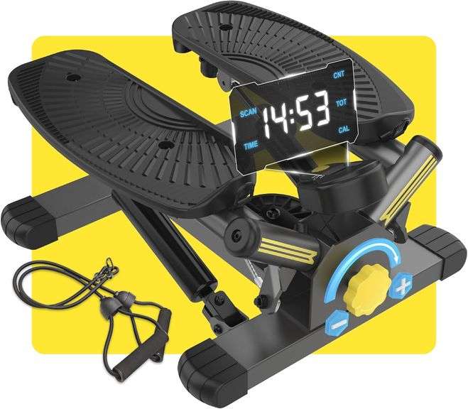 ZIWWVY Stepper Machine with Resistance Bands, Mini Stepper with 300LBS ...