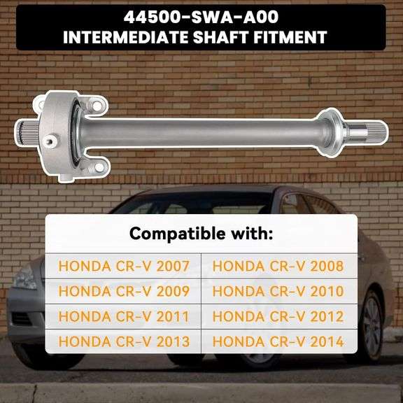 44500-SWA-A00 CV Intermediate Shaft Compatible with CR-V 2007 2008 2009 ...