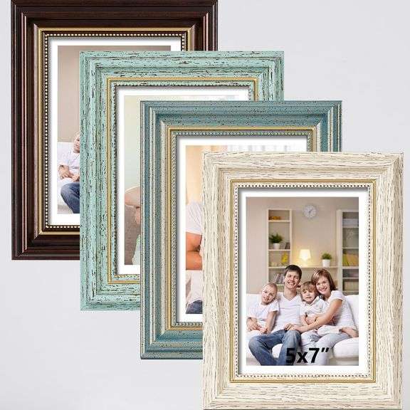 5x7 Picture Frames Mixed Colors 4 Pack,Made of Solid Wood and HD ...