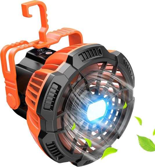 7800mAh Camping Fan with LED Lantern, Ceiling Tent Fan with Remote ...