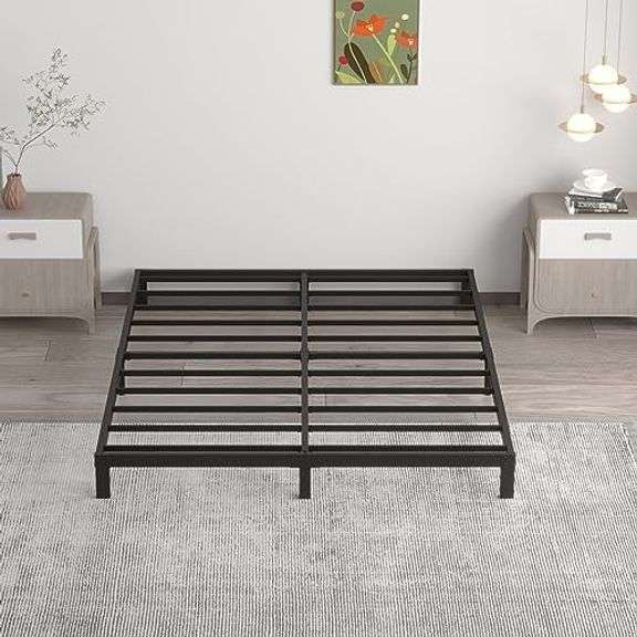 Upcanso 7 Inch Queen Bed Frame No Box Spring Need, Low Profile Metal ...