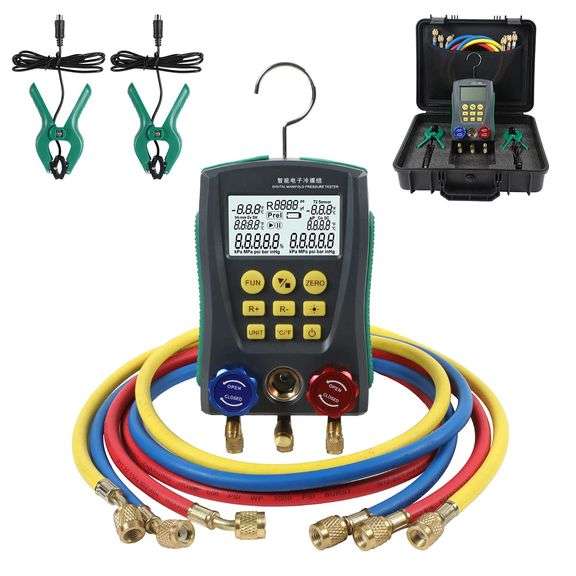 CMTOOL Digital HVAC Gauges with 3 Hoses, 89 Refrigerants, Digital ...