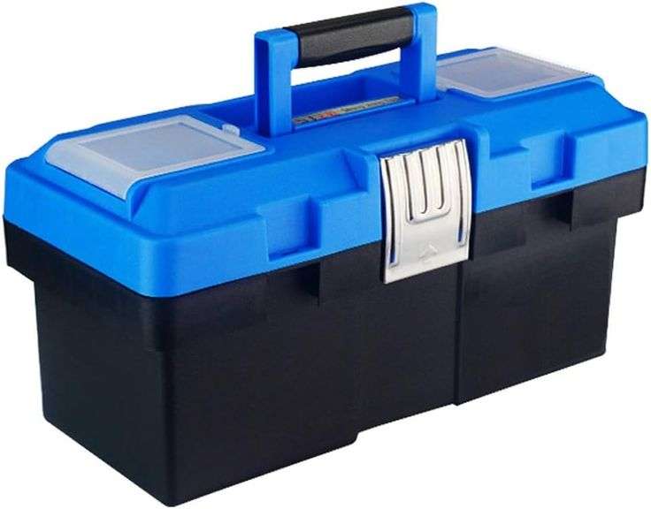 Toolbox for Home Plastic Toolbox with Tray Comfort Handle and Latch ...