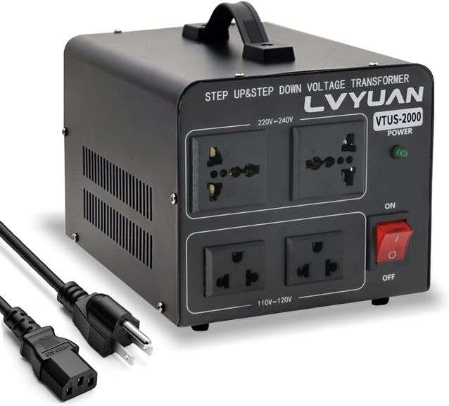 LVYUAN Voltage Transformer Converter 2000 Watt Step Up/Down Convert from 110-120 Volt to 220-240 ...