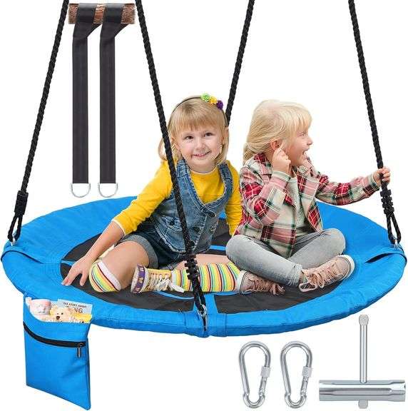 900lbs 40" Outdoor Saucer Tree Swing for Kids Adults | Anti-Sagging ...