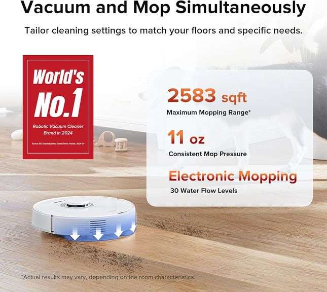 roborock Q7 Max Robot Vacuum and Mop Cleaner, 4200Pa Strong Suction, Lidar Navigation, Multi ...
