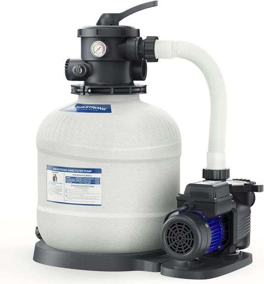 AQUASTRONG - Above ground pool sand filter pump with timer, 3/4 HP 3800 ...