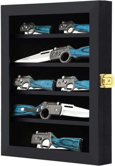 Pocket Knife Display Case Knife Collection Display Box for Wall Folding ...