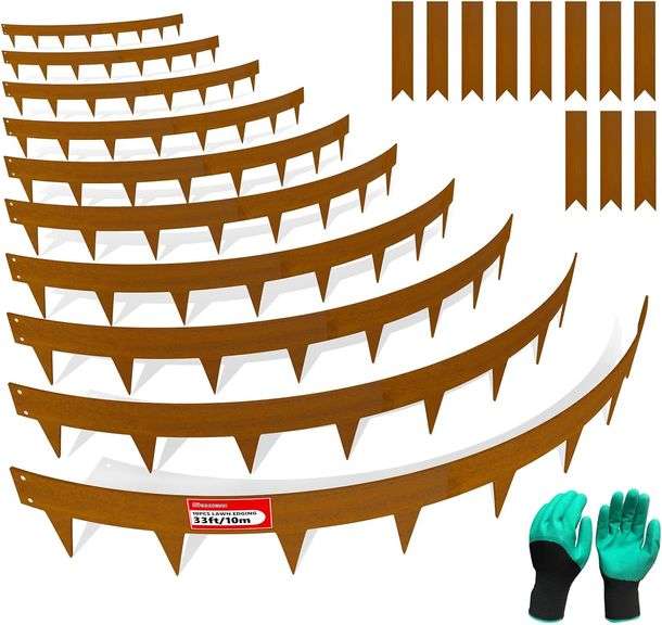 33ft. Cor-Ten Steel Landscape Edging (10-Pack) 40" Metal Edging for ...