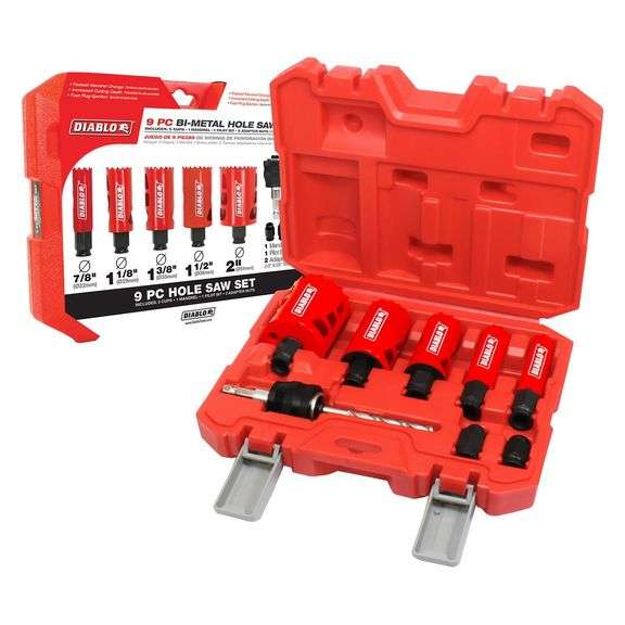 Diablo Snap-Lock Plus Bi-Metal Diablo Mandrel Hole Saw Kit 9 pc ...
