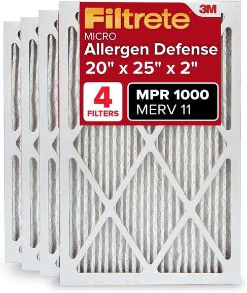 Filtrete 20x25x2 Furnace Filter, MPR 1000, MERV 11, Clean Living Basic ...