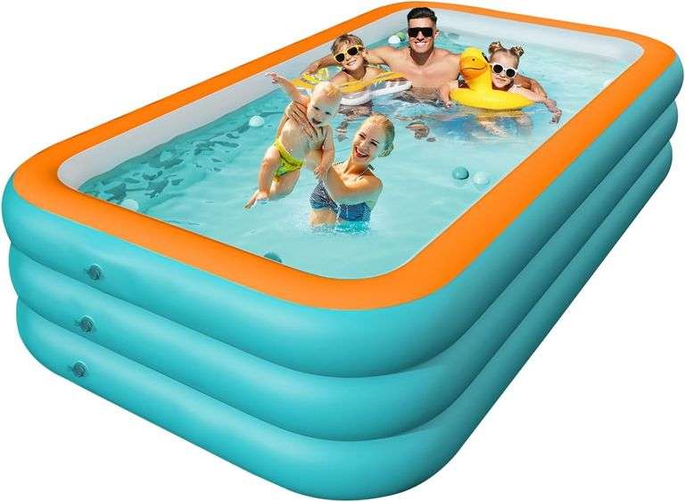 Inflatable Swimming Pool for Kids and Adults, 118" X 68" X 23 ...