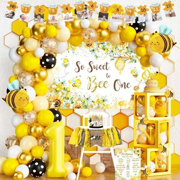 Party Inspo Bee 1st Birthday Decorations, Birthday Party Decorations ...