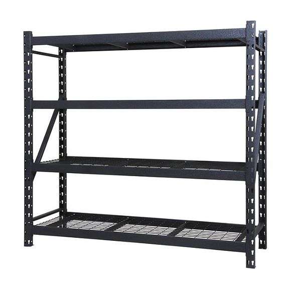 Member's Mark 4-Shelf Industrial Storage Rack Black, 77" W x 24" D x 72 ...